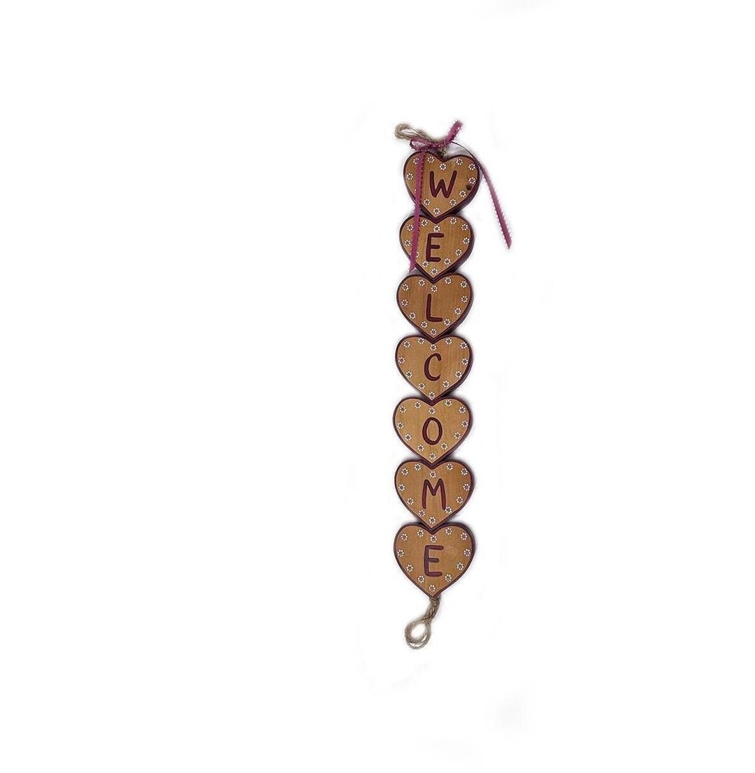 Handcrafted Heart Welcome Sign: Rustic Farmhouse Wall Decor for Home ...