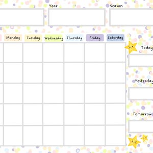Children's Interactive Printable Calendar - Etsy