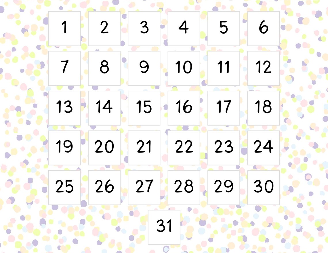 Children's Interactive Printable Calendar - Etsy