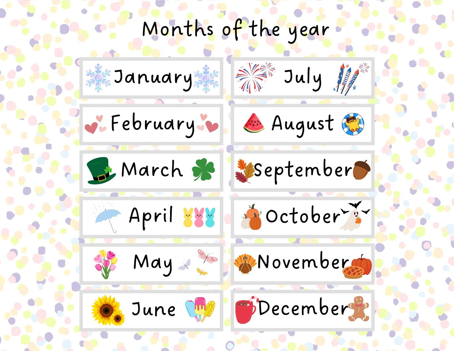 Children's Interactive Printable Calendar - Etsy