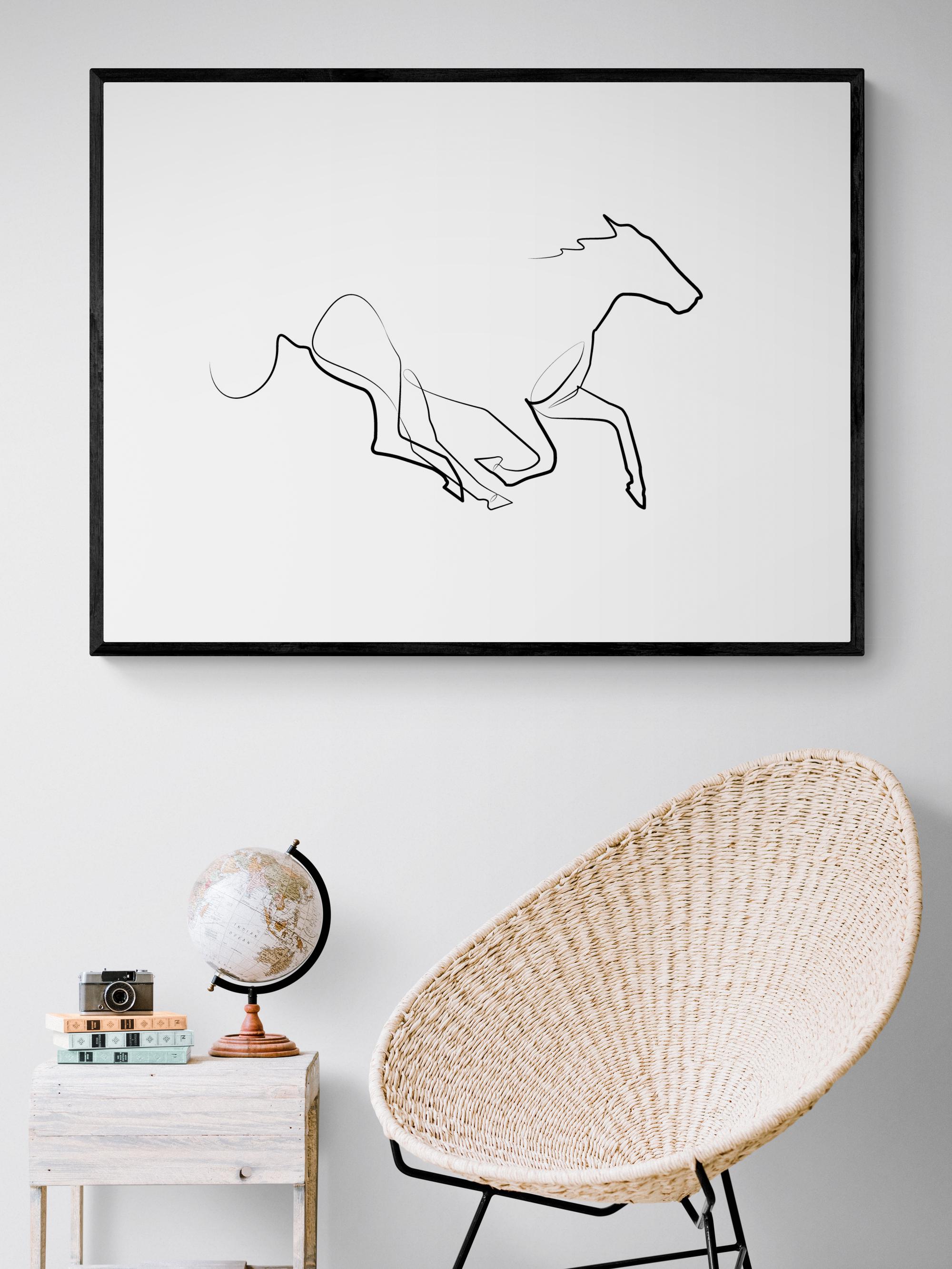 Horse Printable Minimalist Single Line Drawing Art Download - Etsy
