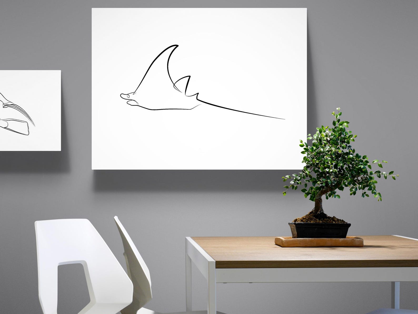 Stylish Printable Minimalist Stingray Line Art for Modern Décor - Etsy