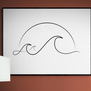 Minimalist Wave Art Print: One Line Ocean Drawing (digital Download) - Etsy
