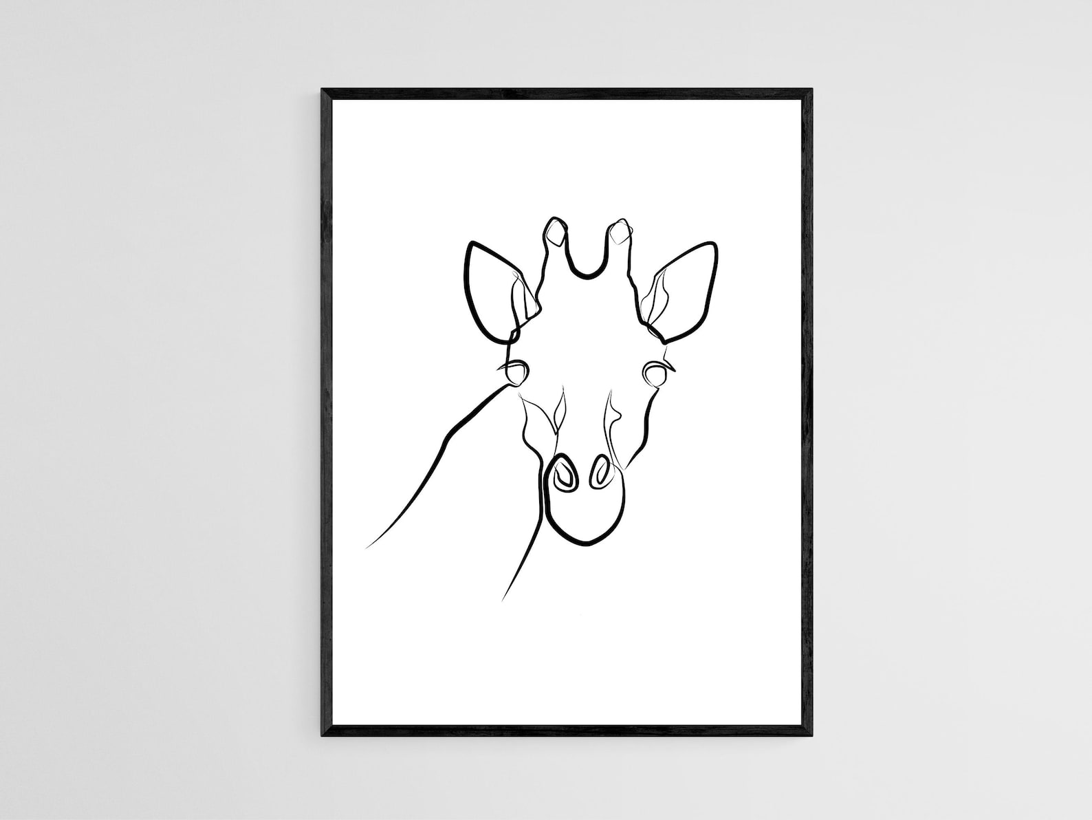 Minimalist Giraffe One Line Art. Printable Wall Art - Etsy
