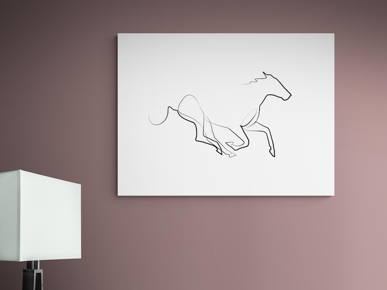 Horse Printable Minimalist Single Line Drawing Art Download - Etsy