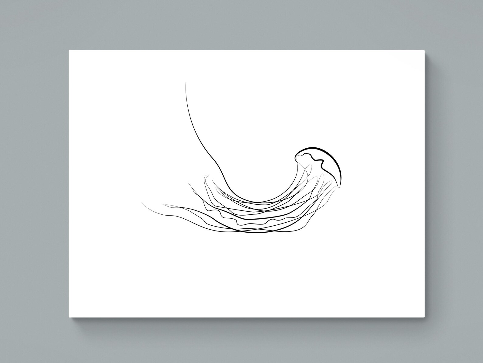 Printable Jellyfish Wall Art: Minimalist Single Line Sea Life Drawing ...