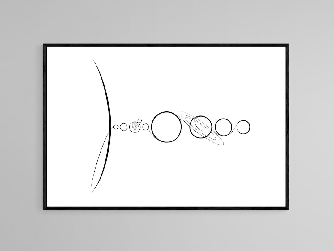 Solar System One Line Drawing. Planets Printable Minimalist One Line ...
