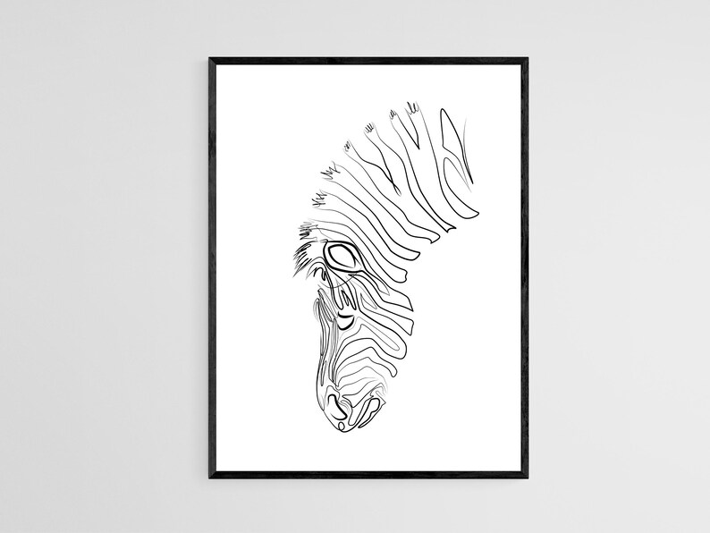 Printable Zebra Line Art. Minimalist African Animal Print - Etsy