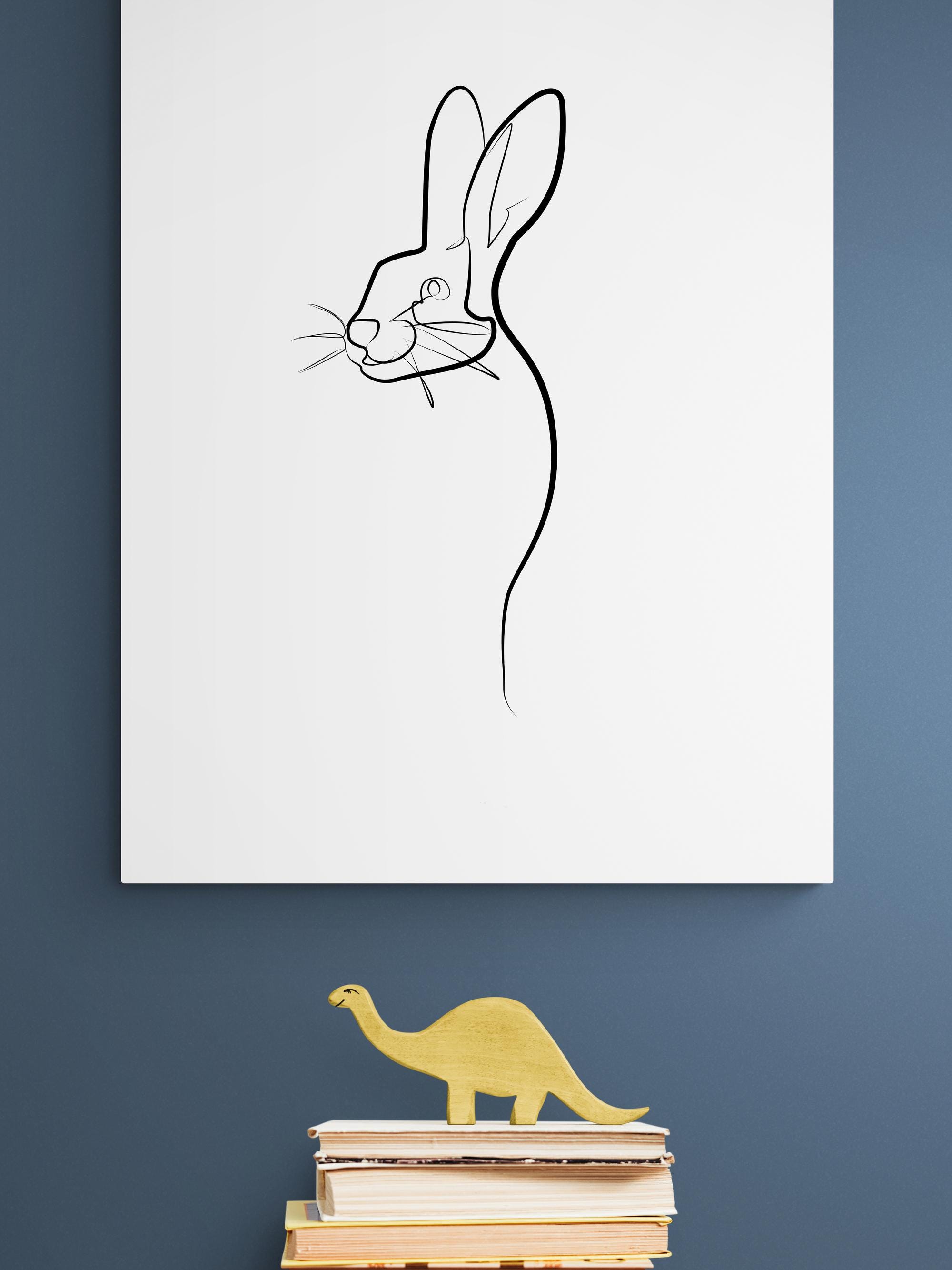 Rabbit One Line Drawing. Minimalist Nursery Art - Etsy