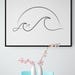 Printable One Line Drawing of Waves and Sun. One Line Art of Ocean ...