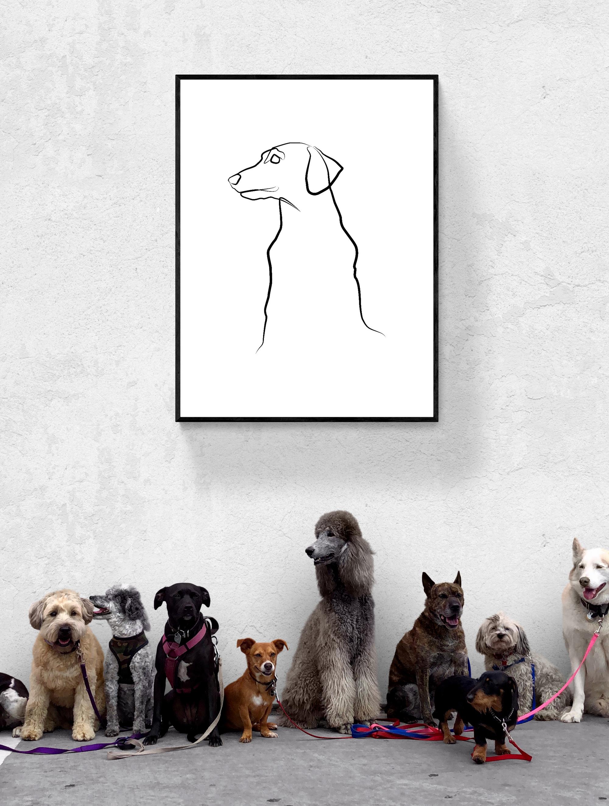 Modern Dog Line Drawing, Minimalist Printable Animal Art for Home Decor ...