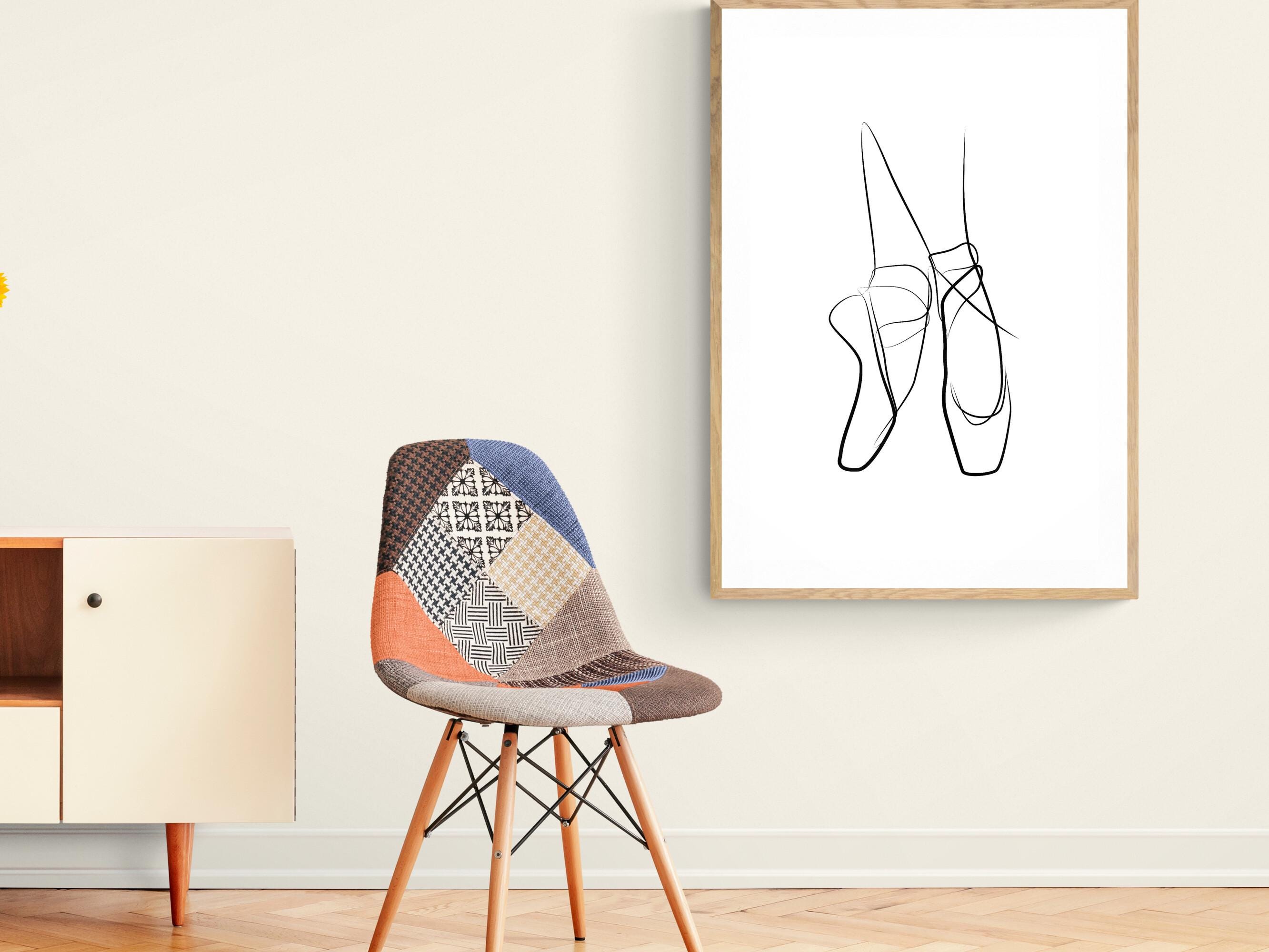Ballet Pointe Shoes Printable One Line Art. Ballet Dancer One Line ...