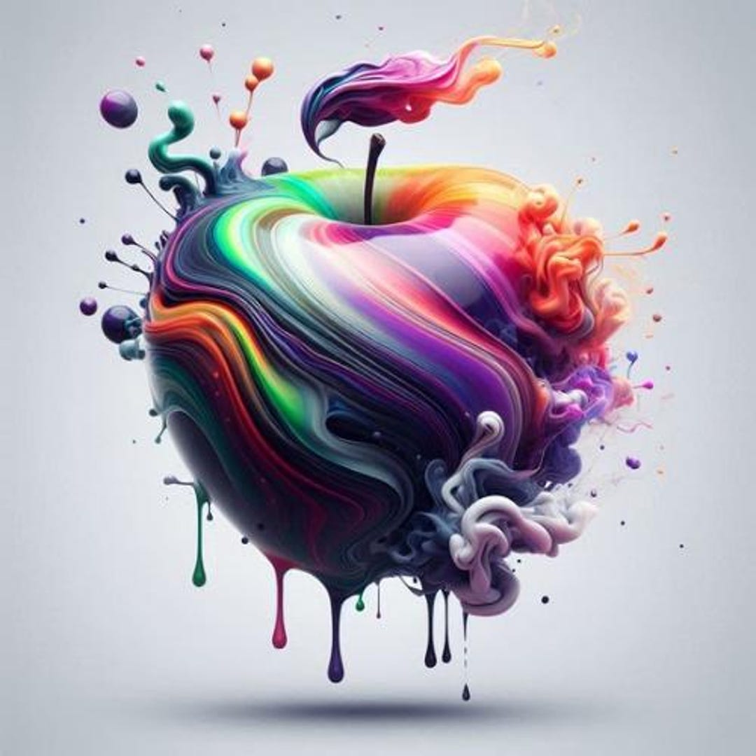 Abstract Apple Art - Digital Printable Art - Modern Wall Decor - 2025 ...