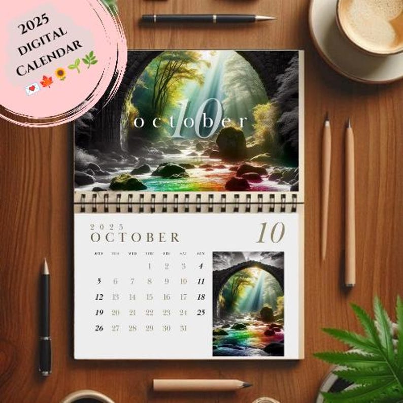 2025 Printable Digital Colors Art Calendar Stunning Art, Monthly Views ...