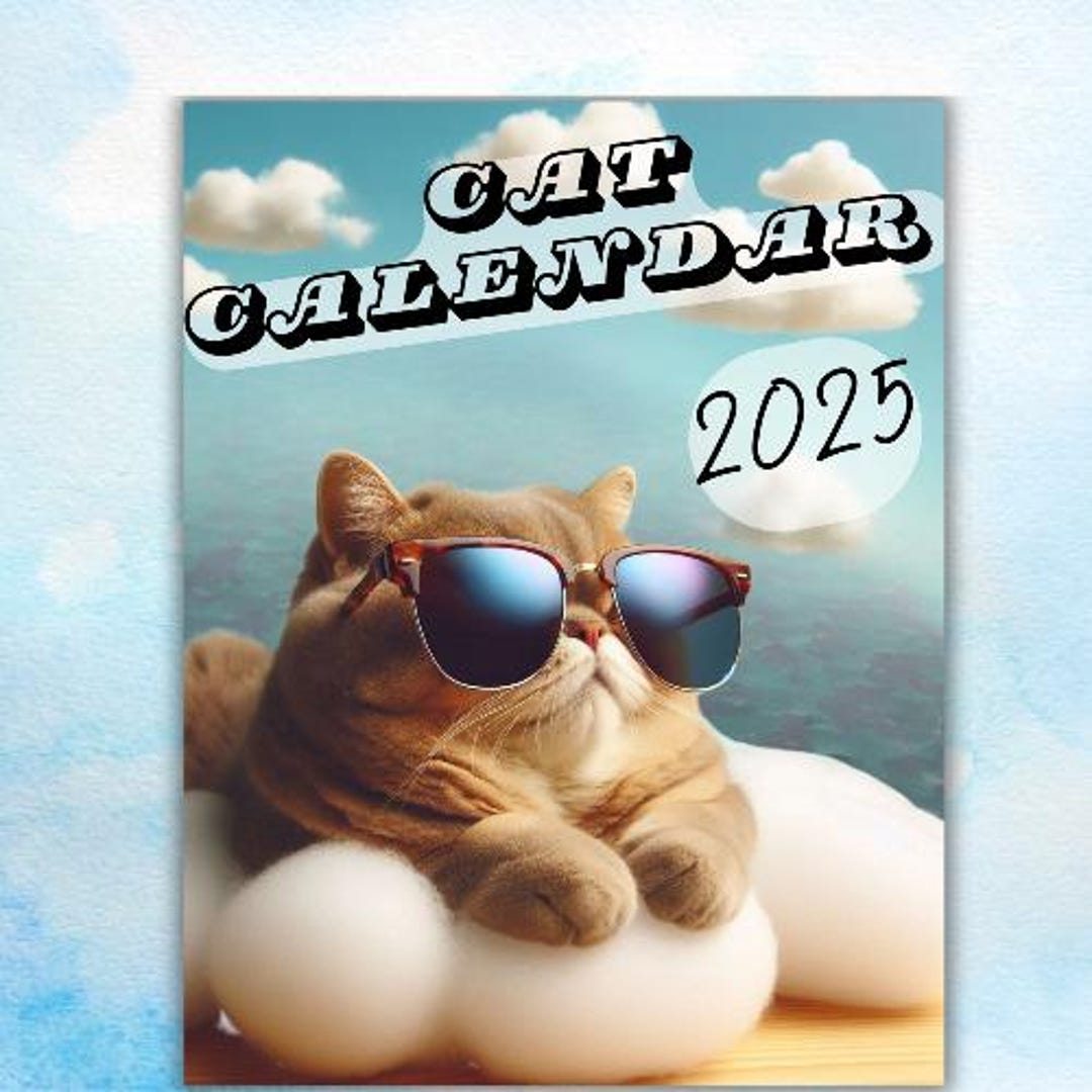 2025 Digital Cat Art Calendar – Chubby Cats With Adorable Quotes ...