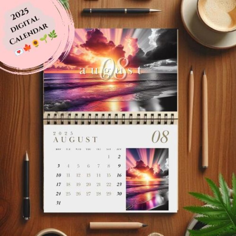 2025 Printable Digital Colors Art Calendar Stunning Art, Monthly Views ...