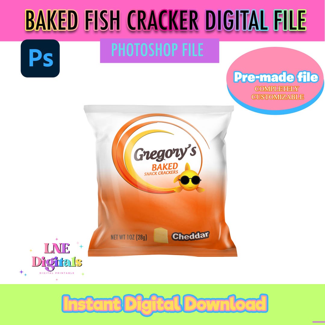Baked Fish Cracker Template - Digital File - Photoshop File - Etsy