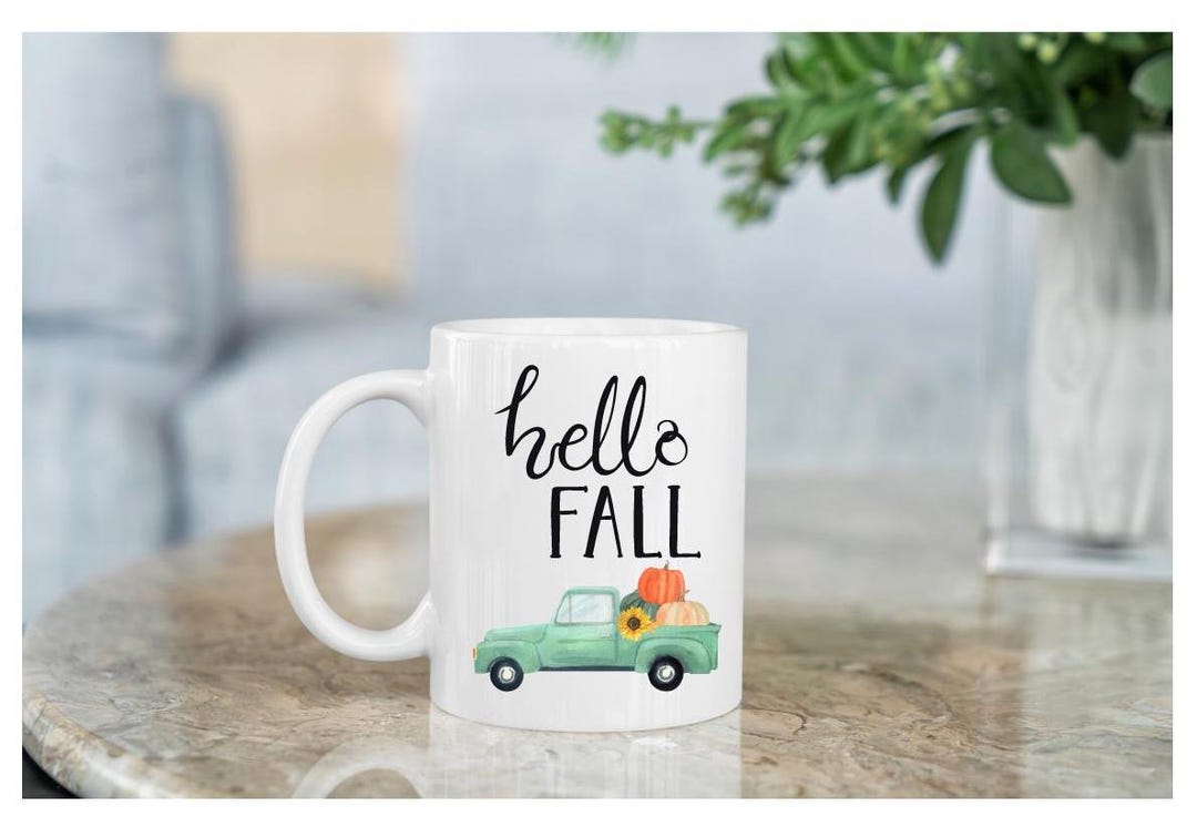 Hello Fall Mug - Autumn Coffee Mug - Cozy Fall Decor - Pumpkin Spice ...