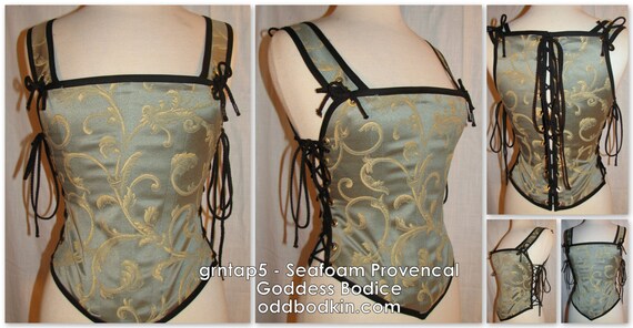 Odd Bodkin Goddess Bodice in Seafoam Provencal Brocade Made | Etsy