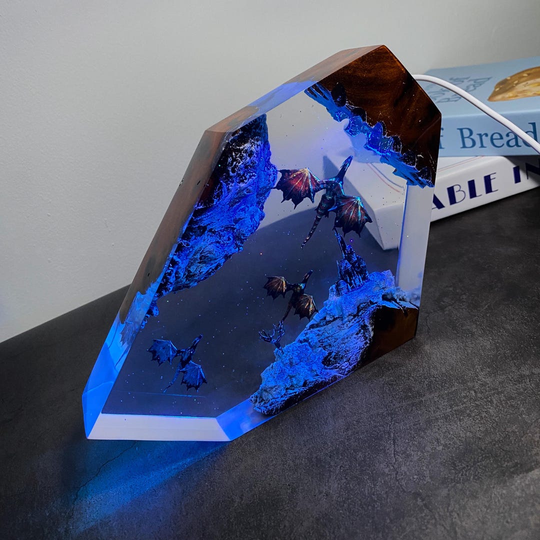 Fire and Ice Toot.hless Resin Lamp, HTTYD Night Light, Unique Toot ...