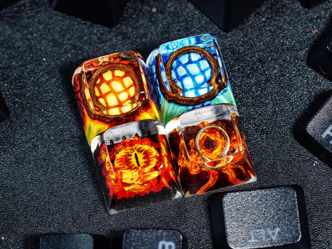 BUY 3 GET 1 Ring of Power Keycap Set, Evil Eye Artisan Keycap, Handmade ...