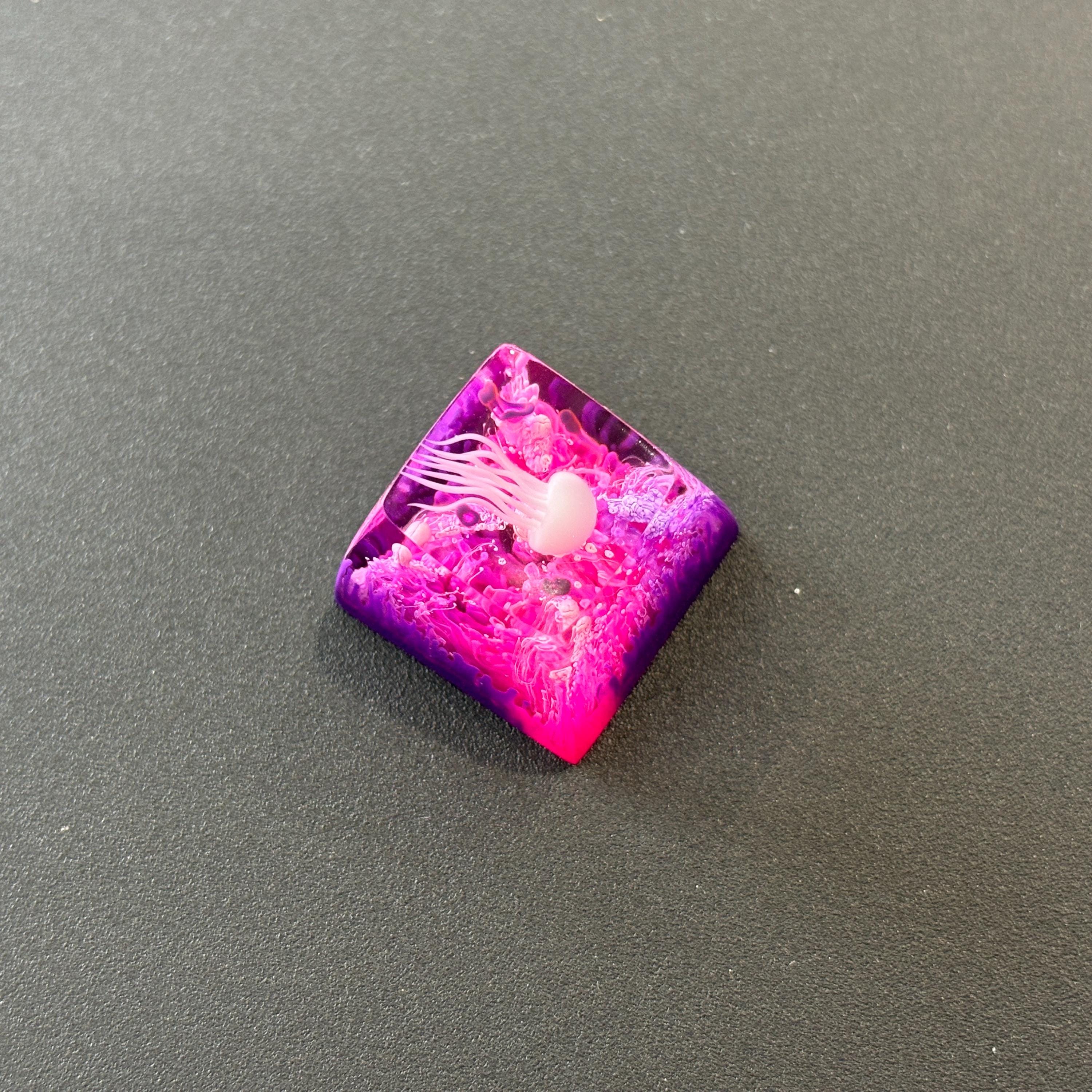 Jellyfish Resin Keycaps, Blue and Pink Jellyfish Keycap, Mechanical ...