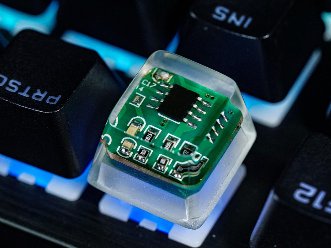 BUY 3 GET 1 Green Recycled Circuit Board Keycap, Eco-friendly Artisan ...