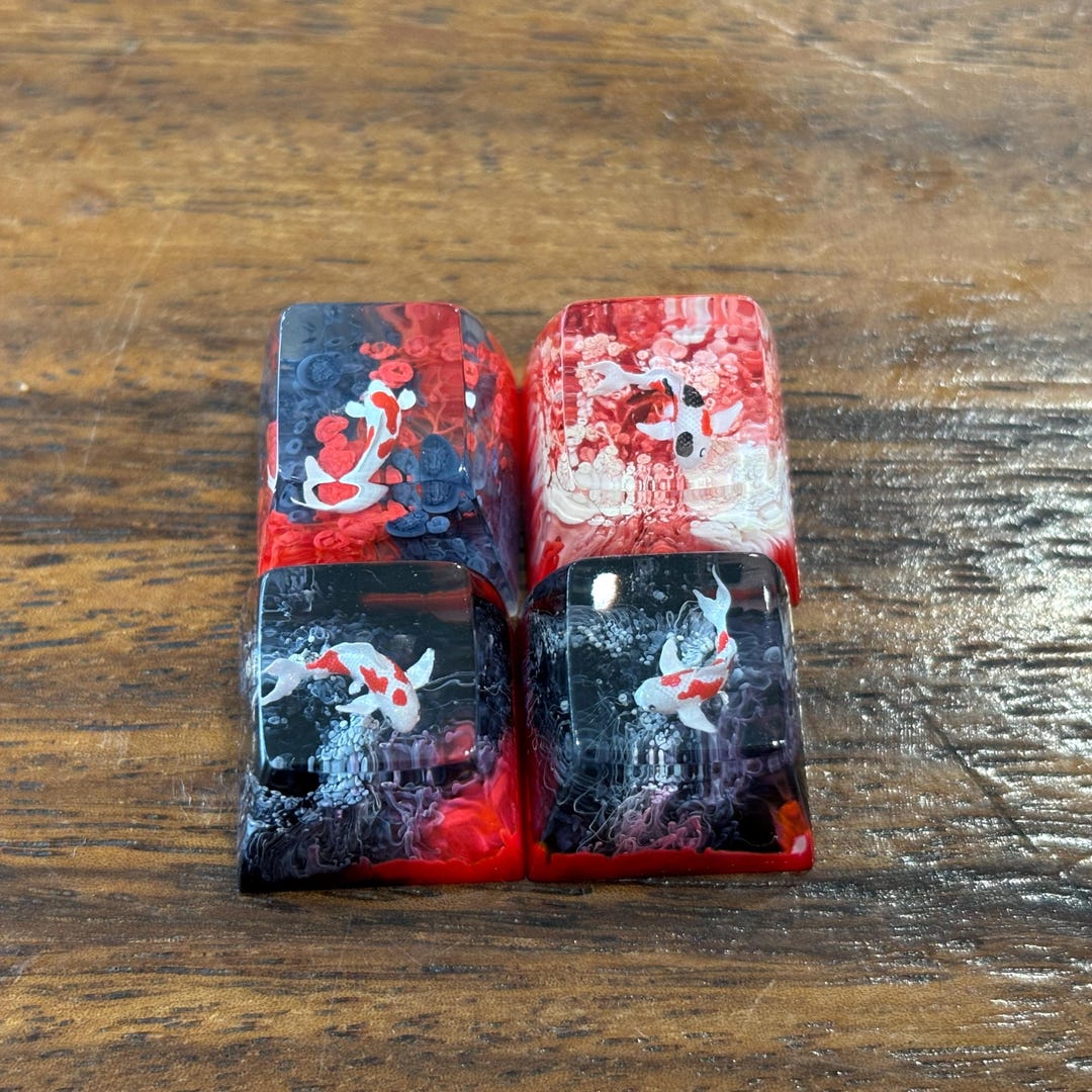 Red Koi Fish Keycap, Koi Artisan Keycaps for Mechanical Keyboard, Fish ...