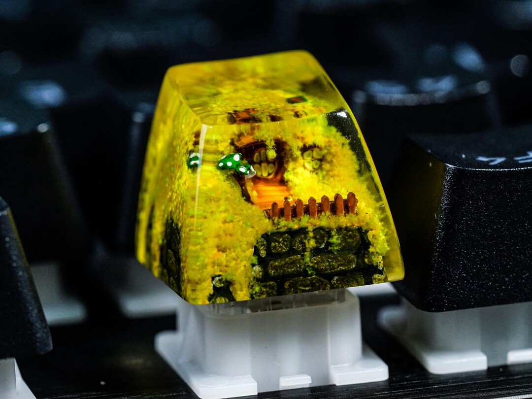 Yellow Hobbit House Keycap, L.O.T.R Artisan Keycap for MX Cherry Switch ...