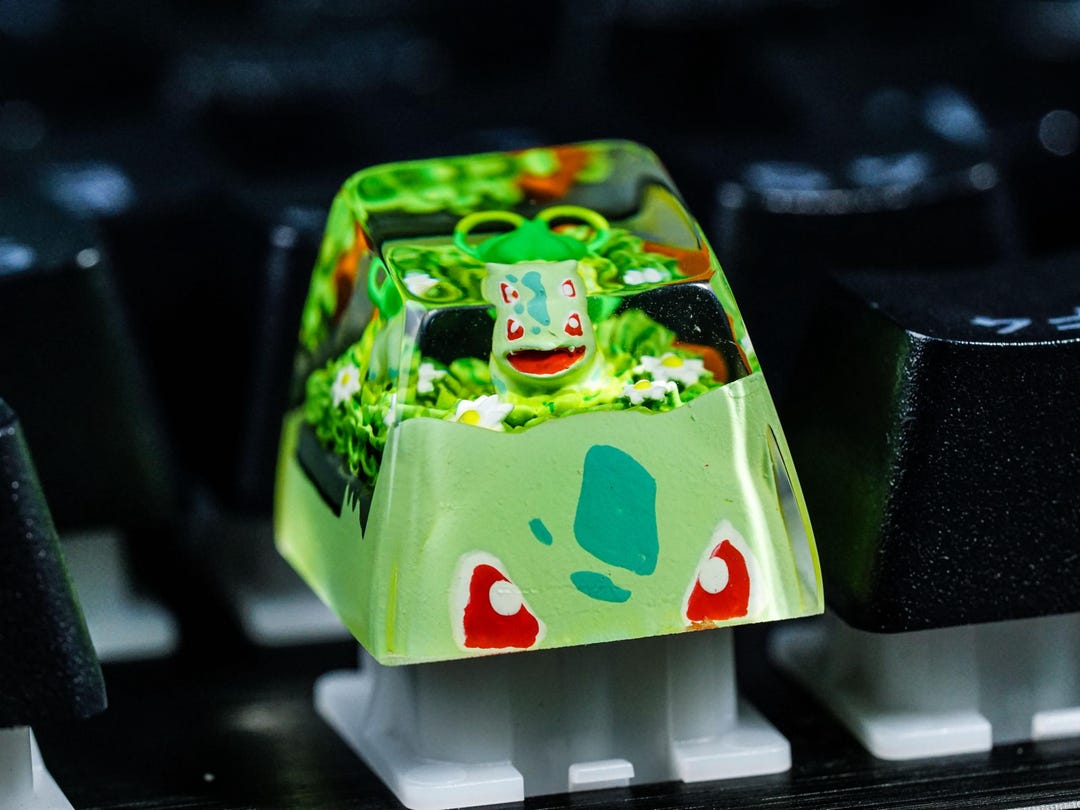 Pokemon Keycap Set, Bulbasaur Artisan Resin Keycaps for MX Cherry ...