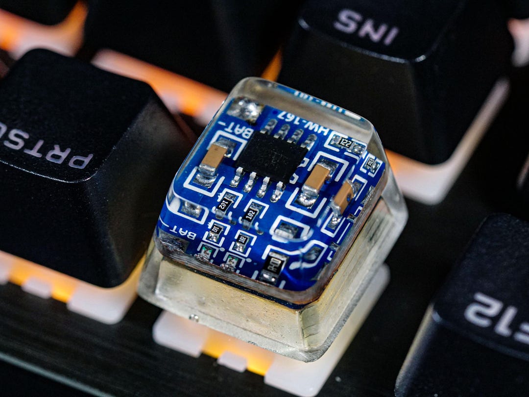 BUY 3 GET 1 Blue Recycled Circuit Board Keycap, Eco-friendly Artisan ...