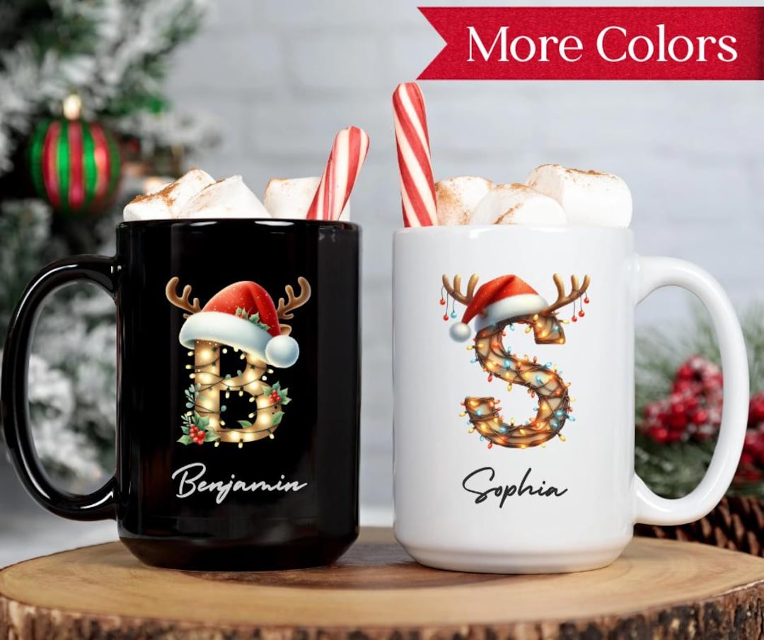 Christmas Mug With Names, Custom Mug, Personalized Hot Chocolate Mug ...