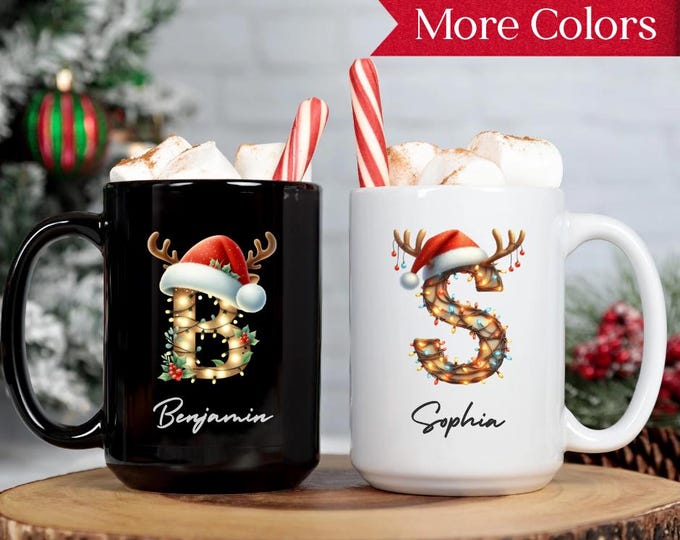 Christmas Mug With Names, Custom Mug, Personalized Hot Chocolate Mug ...