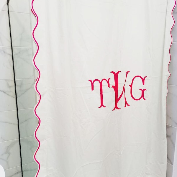 Monogram Curtain - Etsy