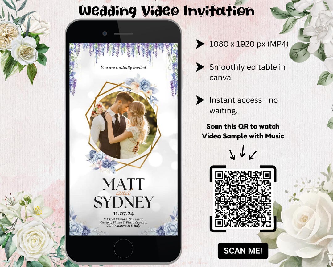 Wedding Video Invitation Template, Animated Wedding Invitation With ...