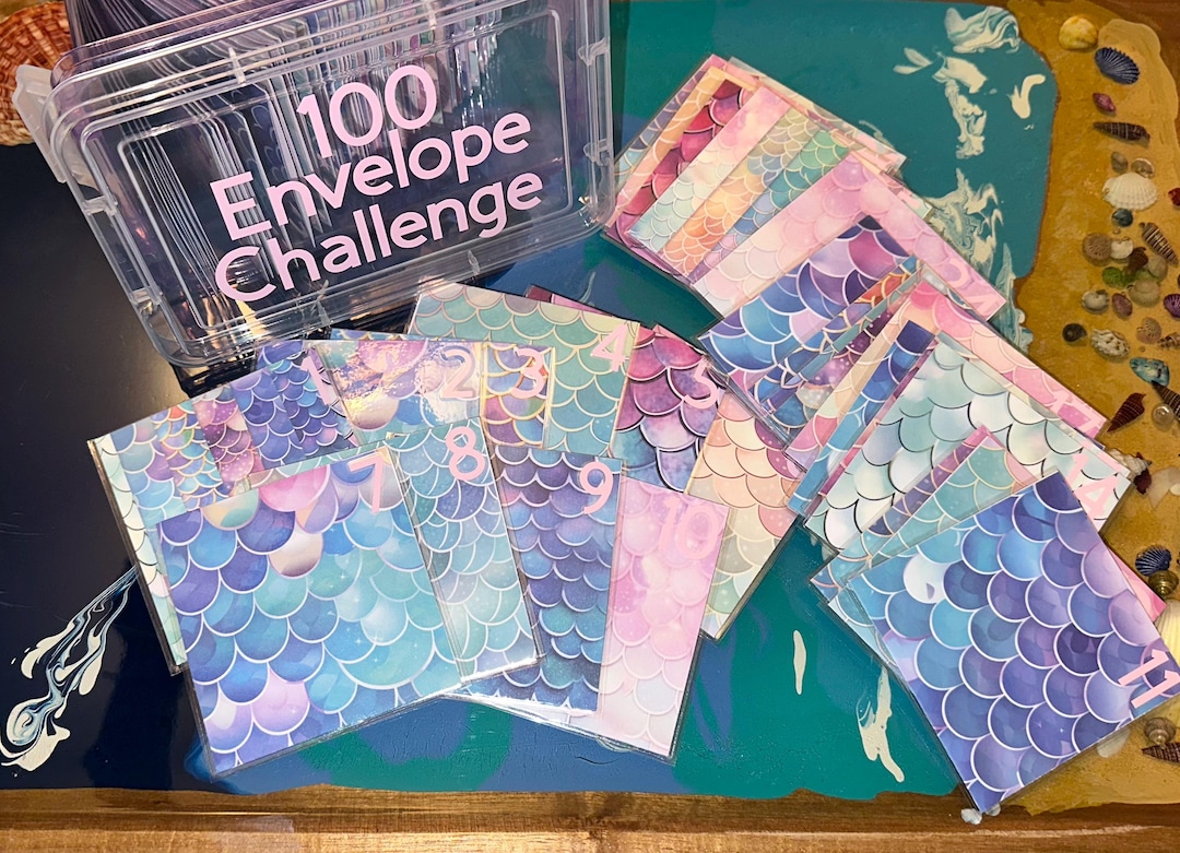Mermaid-themed Envelope Challenge for Budgeting and Savings - Etsy