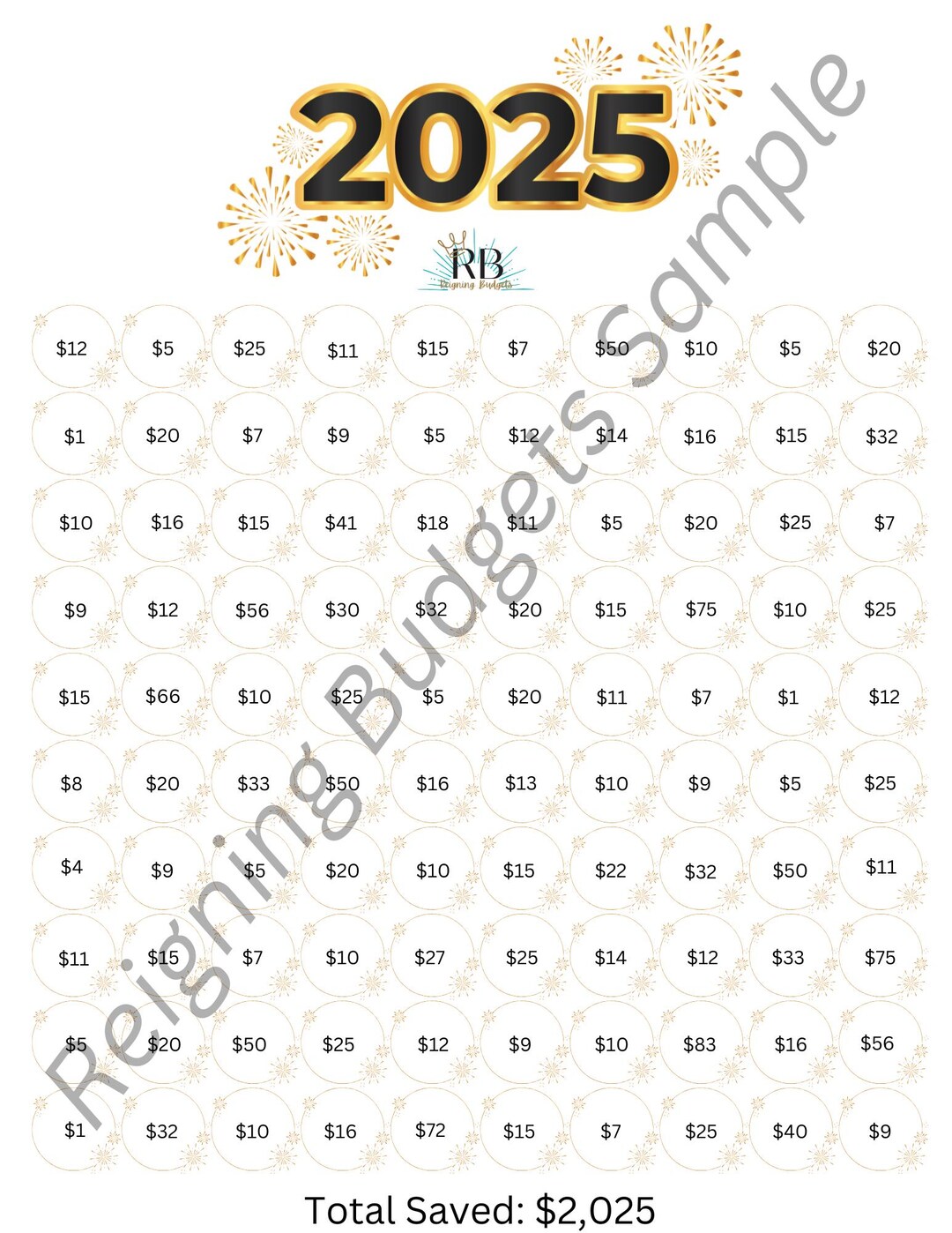 Save 2025 in 2025 Saving Challenge With Dashboard for Cash Stuffing ...