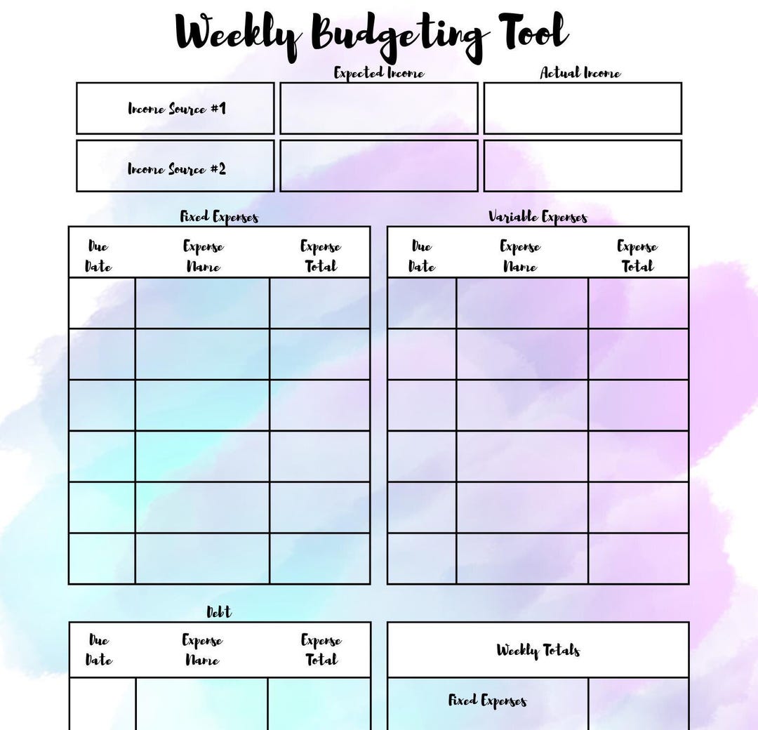 Weekly and Biweekly Planner for Budgeting and Financial Tracking - Etsy