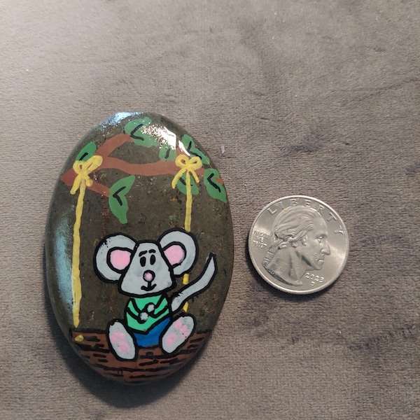 Mouse Rock Painted - Etsy