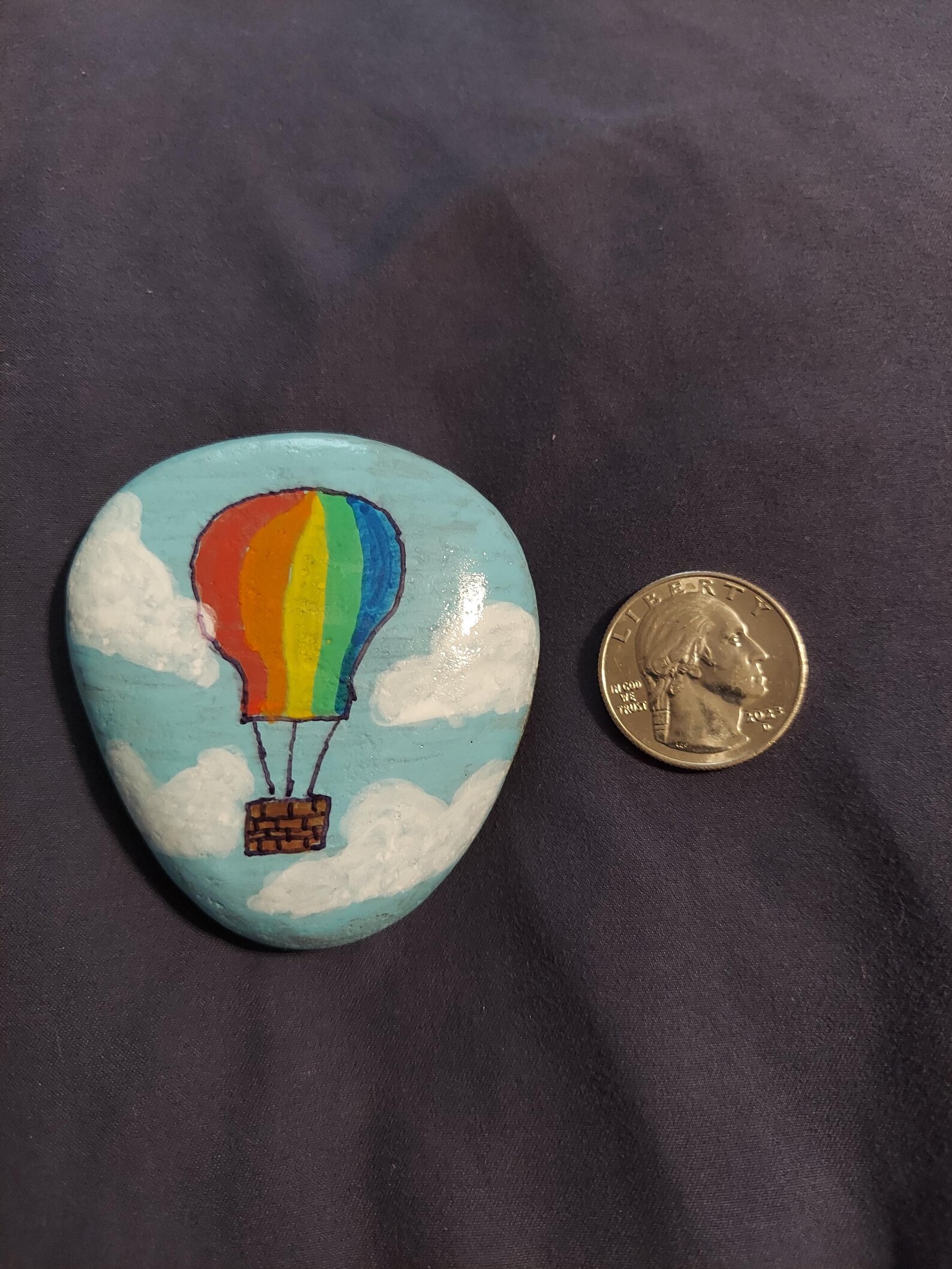 Hot Air Balloon Painted Rock - Etsy