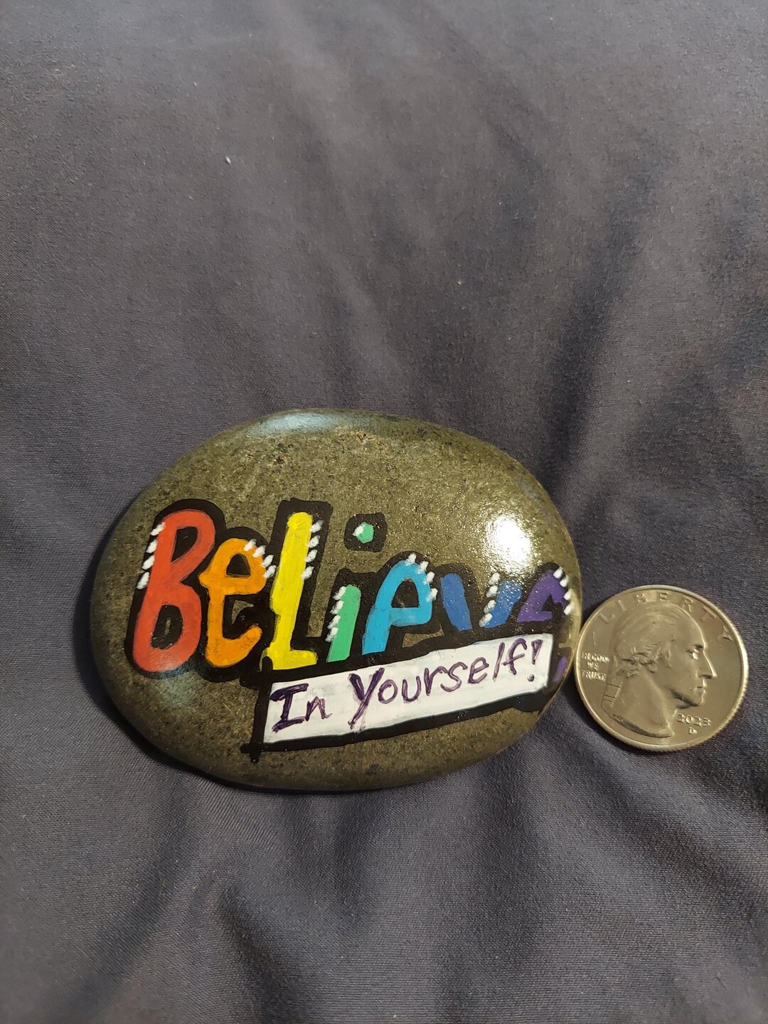 Believe in Yourself Painted Rock - Etsy