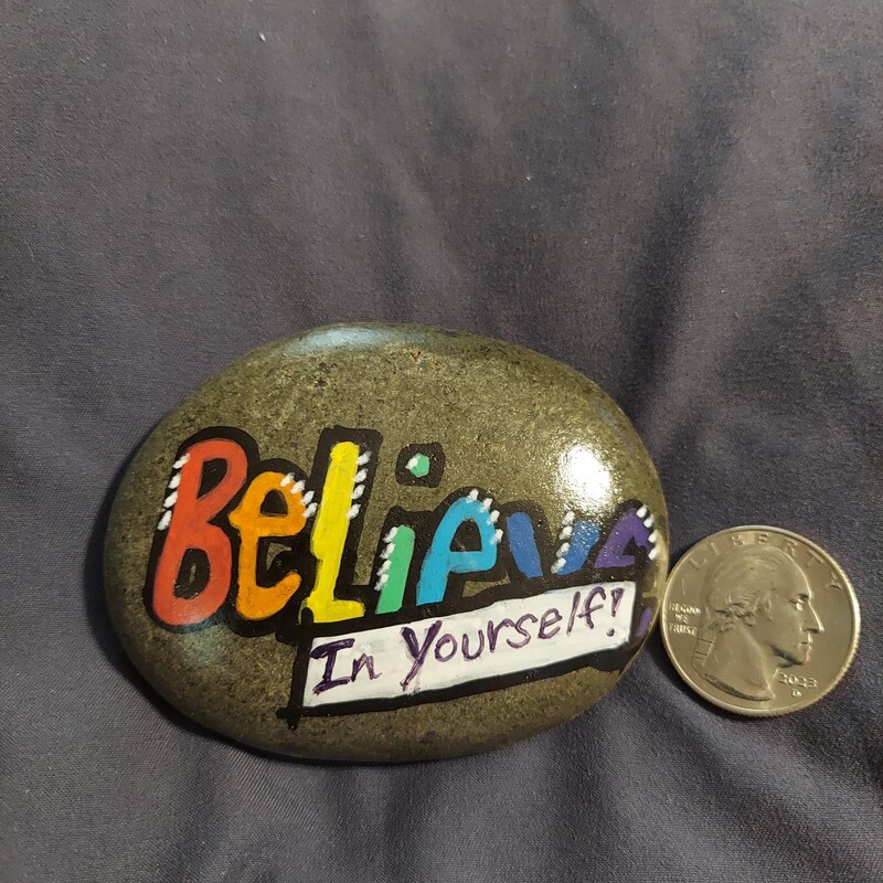 Painted Rock Believe - Etsy