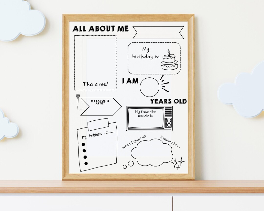 All About Me Printable Kids First Day of School Get to Know Me Back to ...