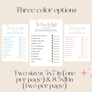 Sparkle Baby Price is Right Baby Shower the Price is Right Printable ...