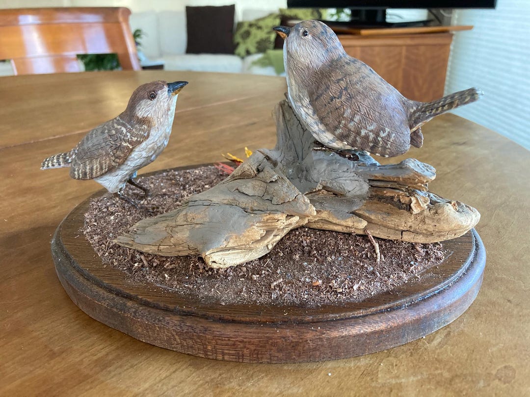 Wren Bird Carving Male and Female - Etsy