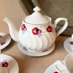 Vintage Darice Red Hat Society Tea Set - Etsy