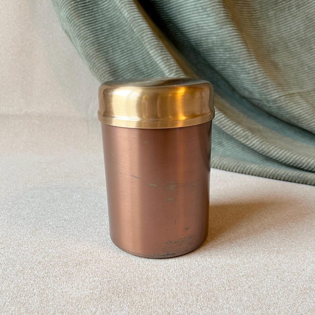 Vintage 1930s Solid Copper Duk-it Humidor Canister With Brass Lid ...