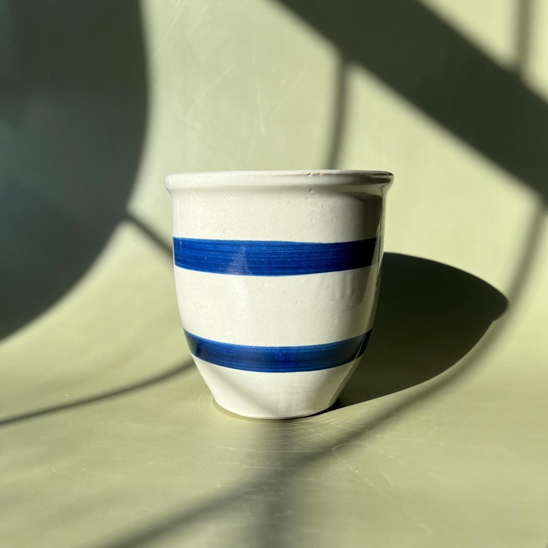 Vintage RRP Co. Stoneware Crock: Blue & Cream Pottery, Roseville Ohio ...
