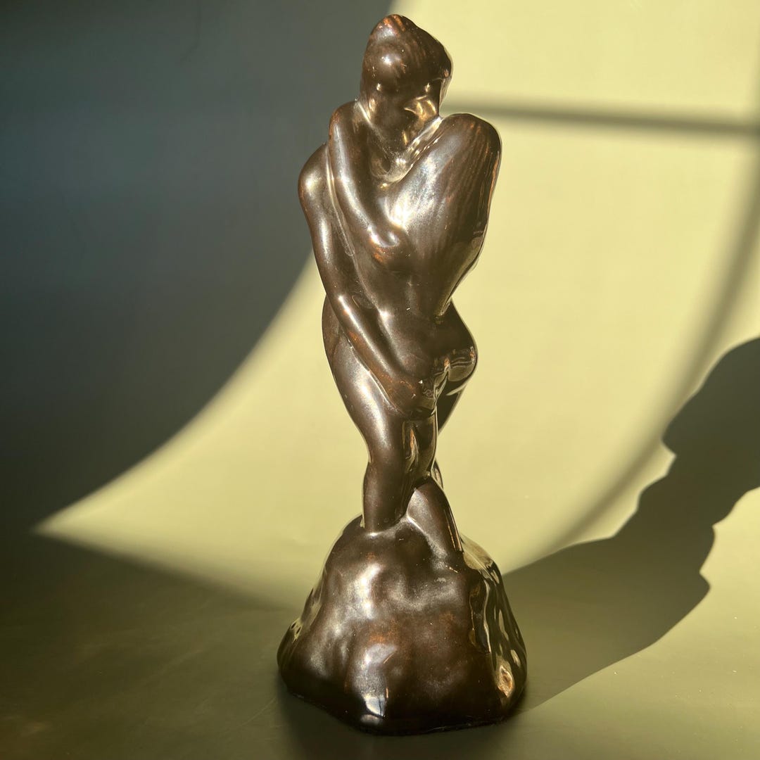 Vintage Lovers Kissing Metallic Plaster Statue - Etsy