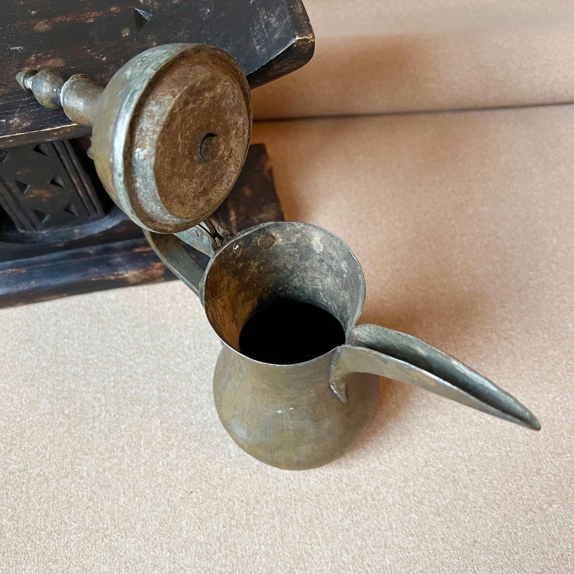Antique Brass Primitive Middle Eastern Coffee Pot Kettle 9 - Etsy